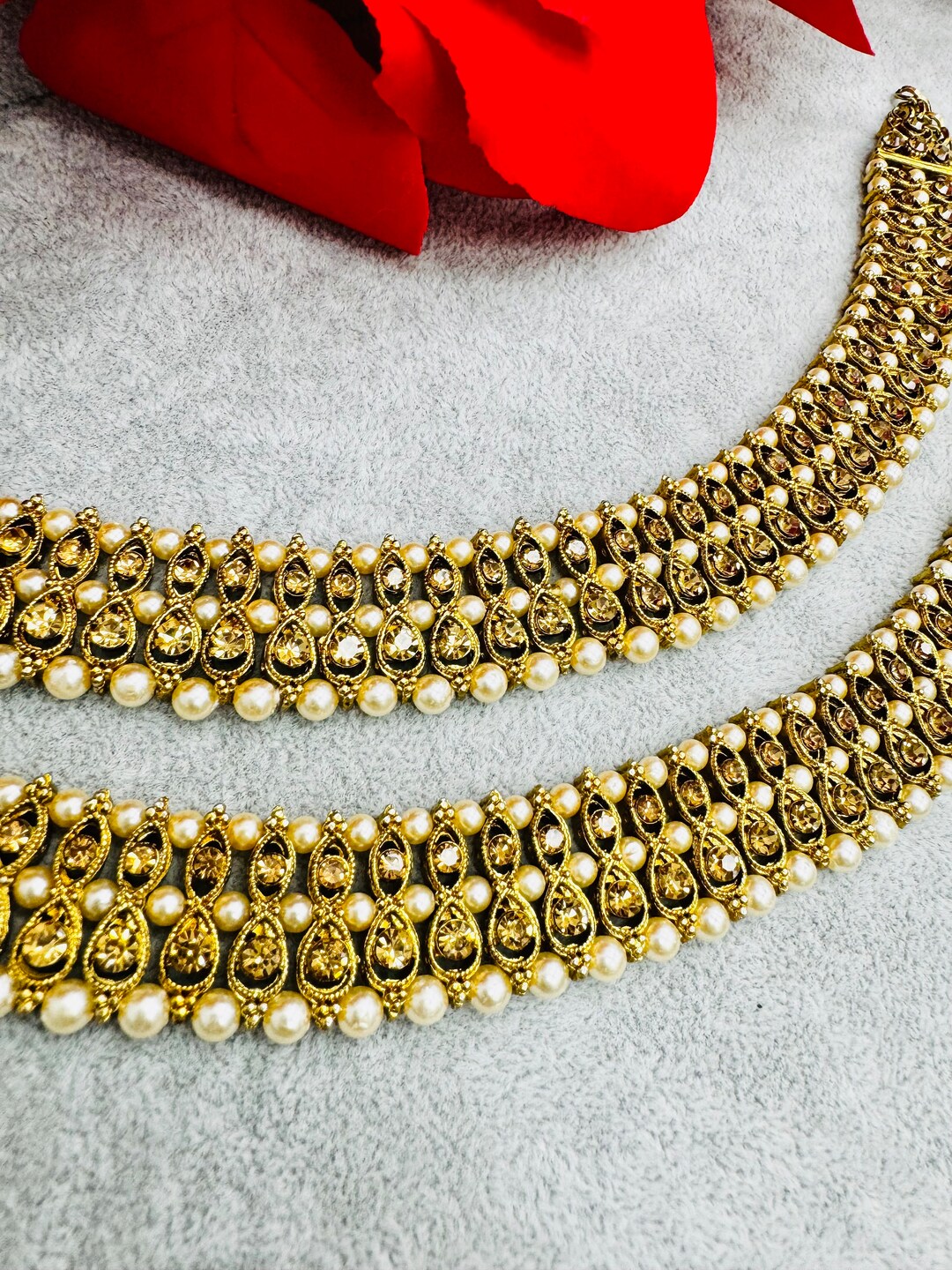 Polki Anklets | Indian Payal | Indian Wedding | Jhanjhar | Traditional ...