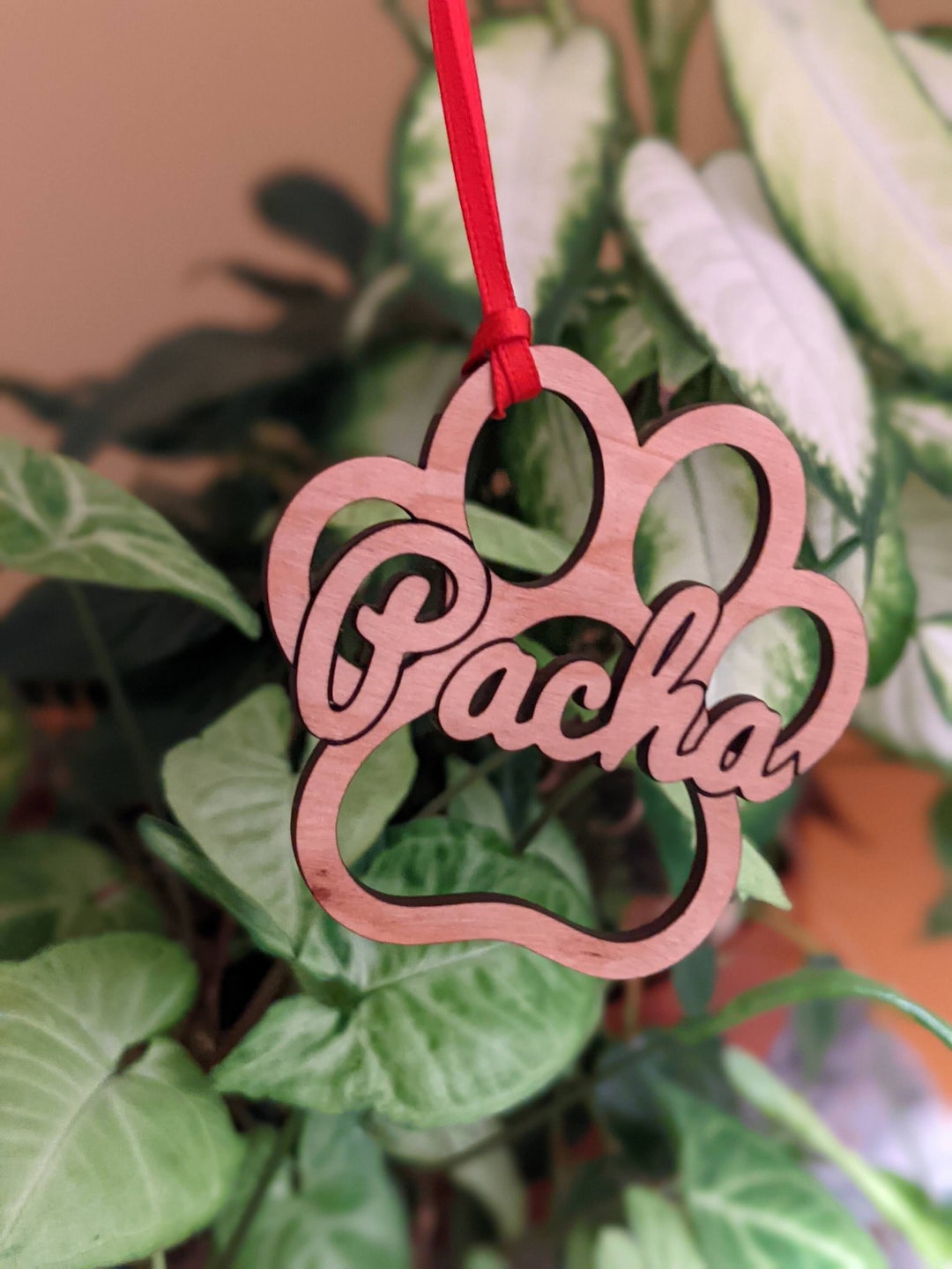 Custom Pet Paw Print Christmas Ornament Etsy
