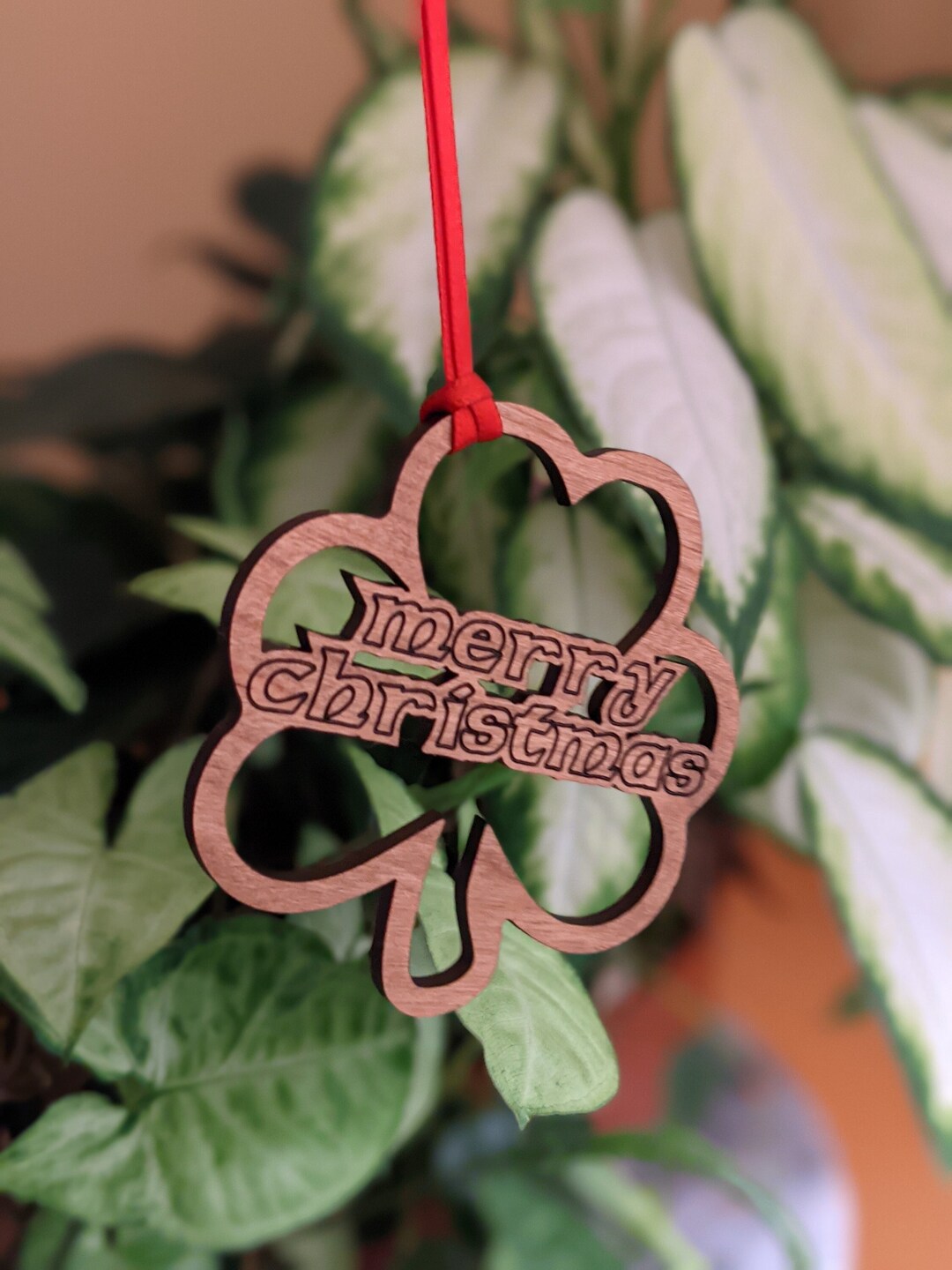 Irish Merry Christmas Shamrock Ornament - Etsy