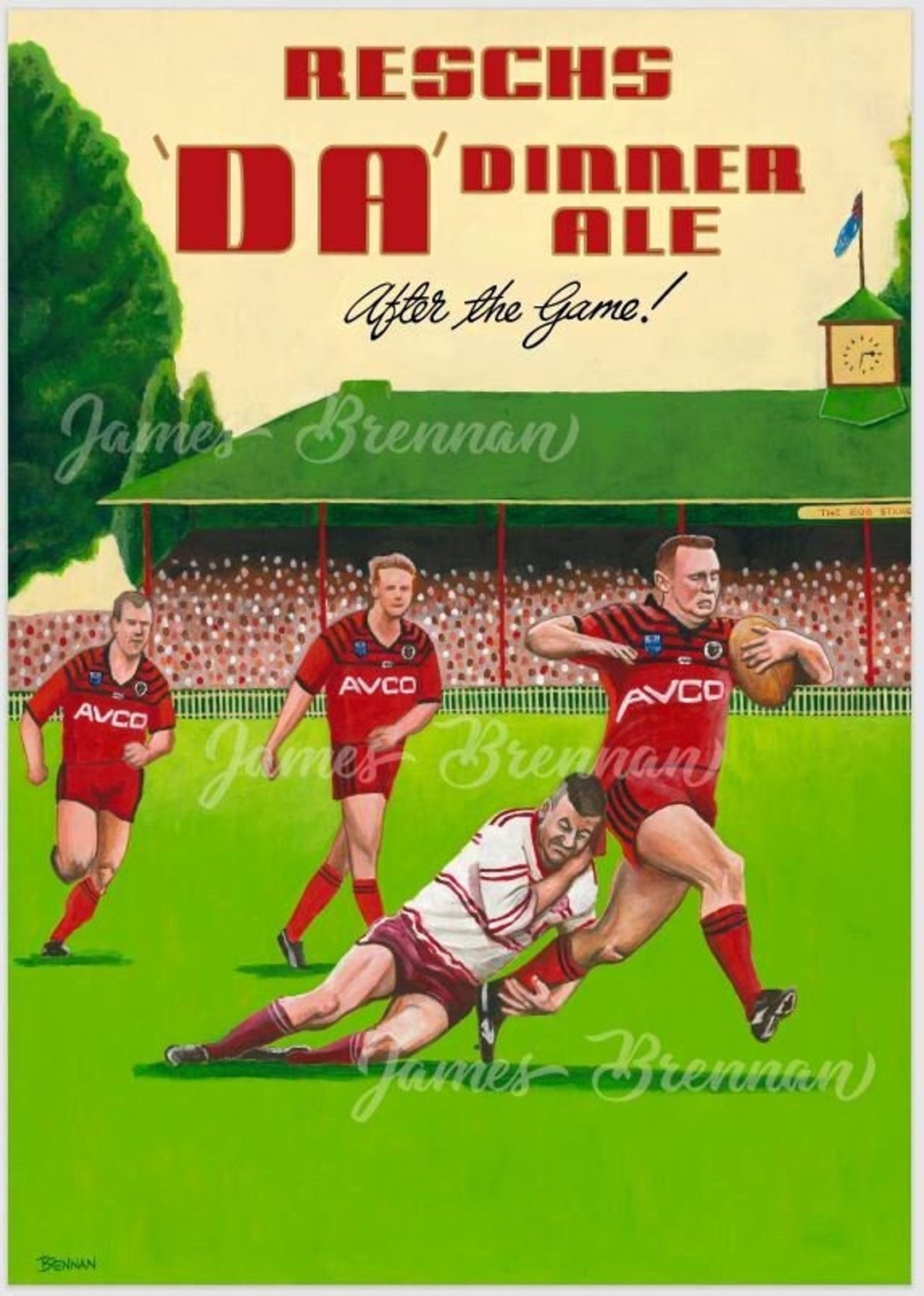 Greg Florimo, North Sydney Bears, NRL, Pub Sign, Resch's, Beer Poster ...