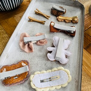 9pcs/set Teddy Bear Hair Clips, Fall Color Baby Hair Clips, Knitted ...