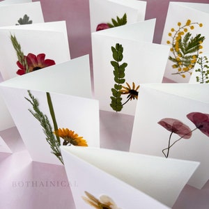 Botanical Card - Pressed Flowers - Real Flowers, Dried - Handmade ...