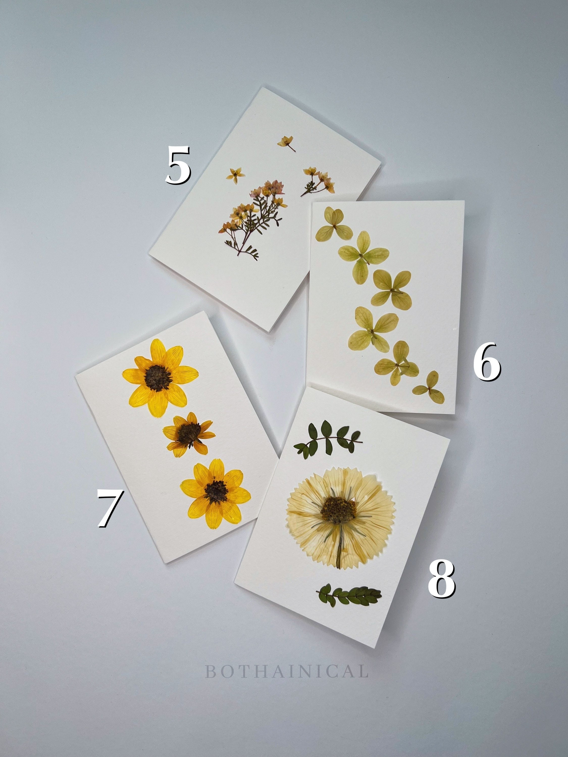Botanical Card - Pressed Flowers - Real Flowers, Dried - Handmade ...