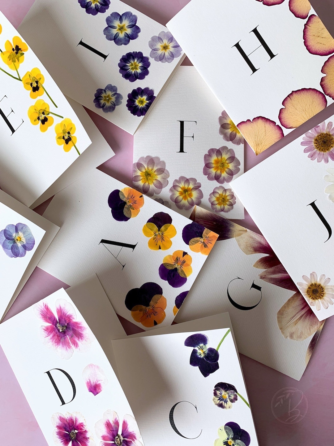 Botanical Card - Pressed Flowers - Real Flowers, Dried - Handmade ...