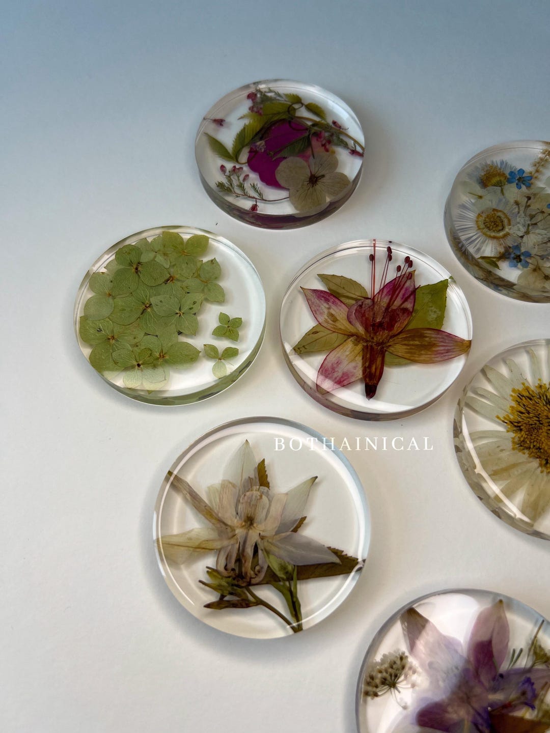 Clear Resin Magnets With Dried Flowers - Fridge Magnet - Refrigerator ...