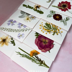 Botanical Card - Pressed Flowers - Real Flowers, Dried - Handmade ...