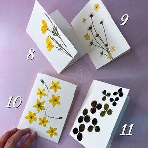 Botanical Card Pressed Flowers Real Flowers, Dried Handmade Floral Card ...