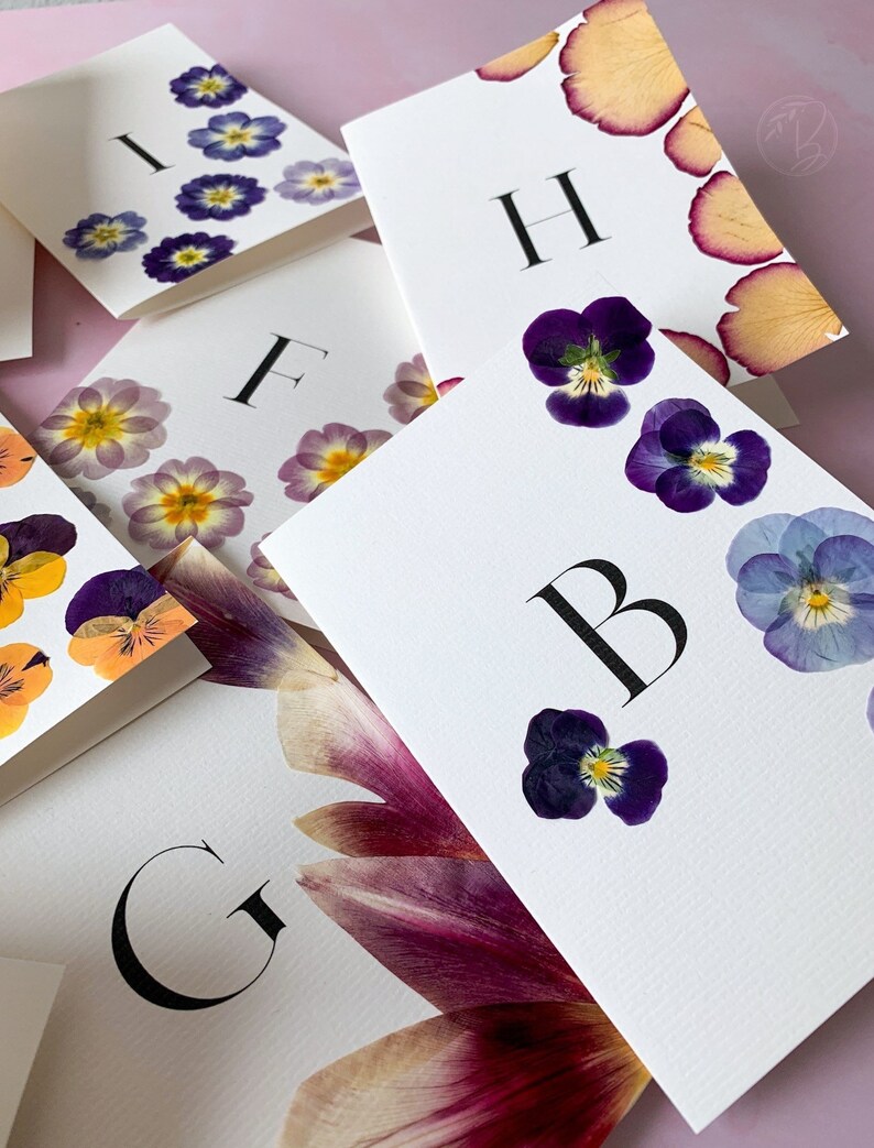 Botanical Card - Pressed Flowers - Real Flowers, Dried - Handmade ...