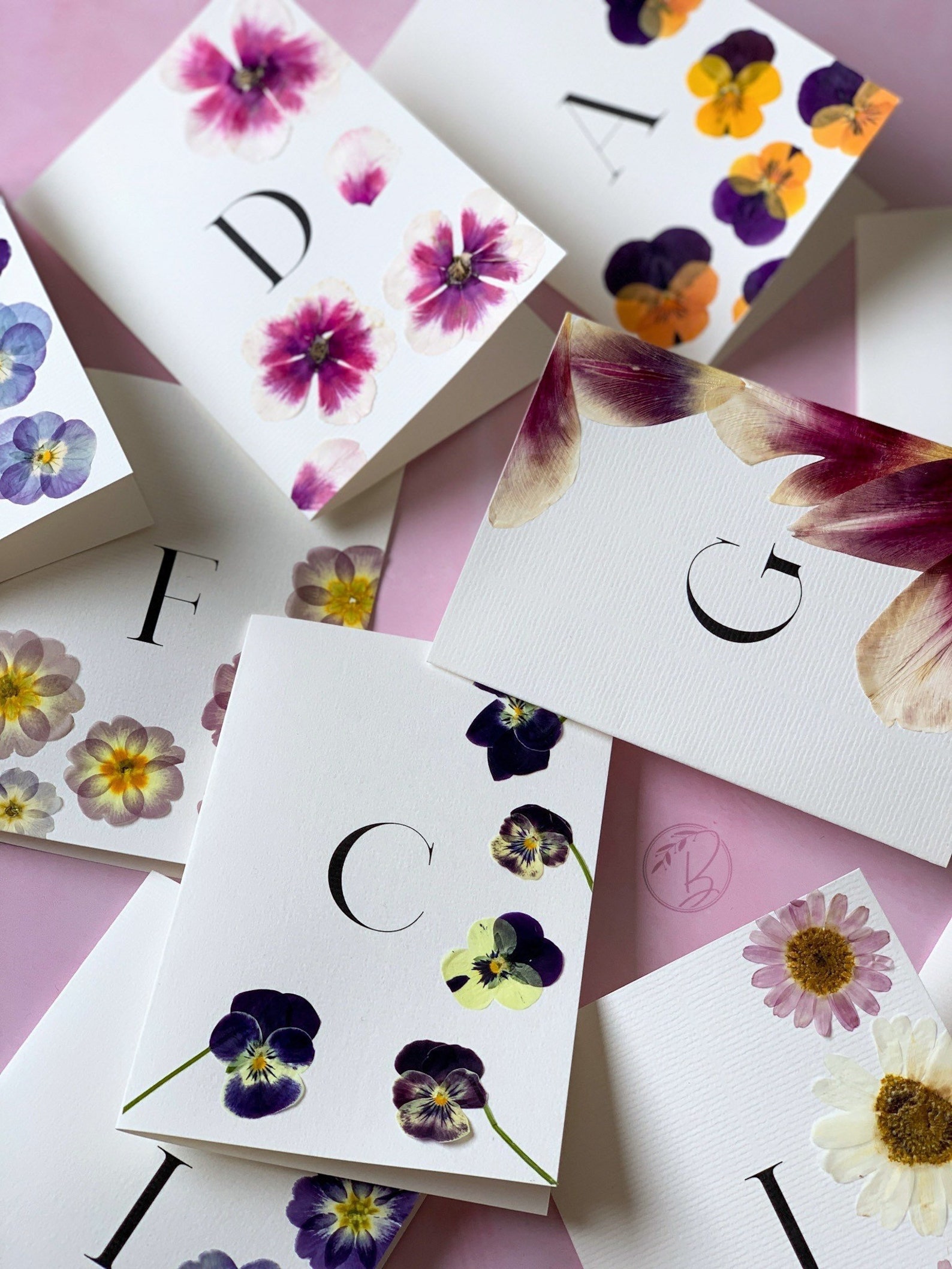 Botanical Card - Pressed Flowers - Real Flowers, Dried - Handmade ...