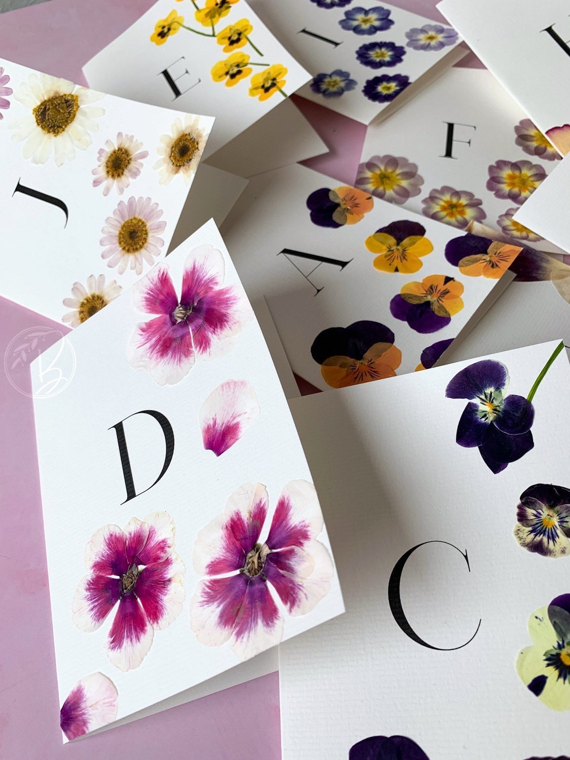Botanical Card - Pressed Flowers - Real Flowers, Dried - Handmade ...