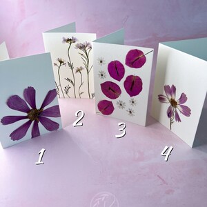 Botanical Card Pressed Flowers Real Flowers, Dried Handmade Floral Card ...