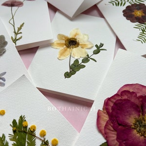 Botanical Card - Pressed Flowers - Real Flowers, Dried - Handmade ...