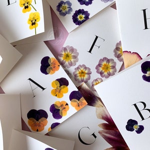 Botanical Card - Pressed Flowers - Real Flowers, Dried - Handmade ...