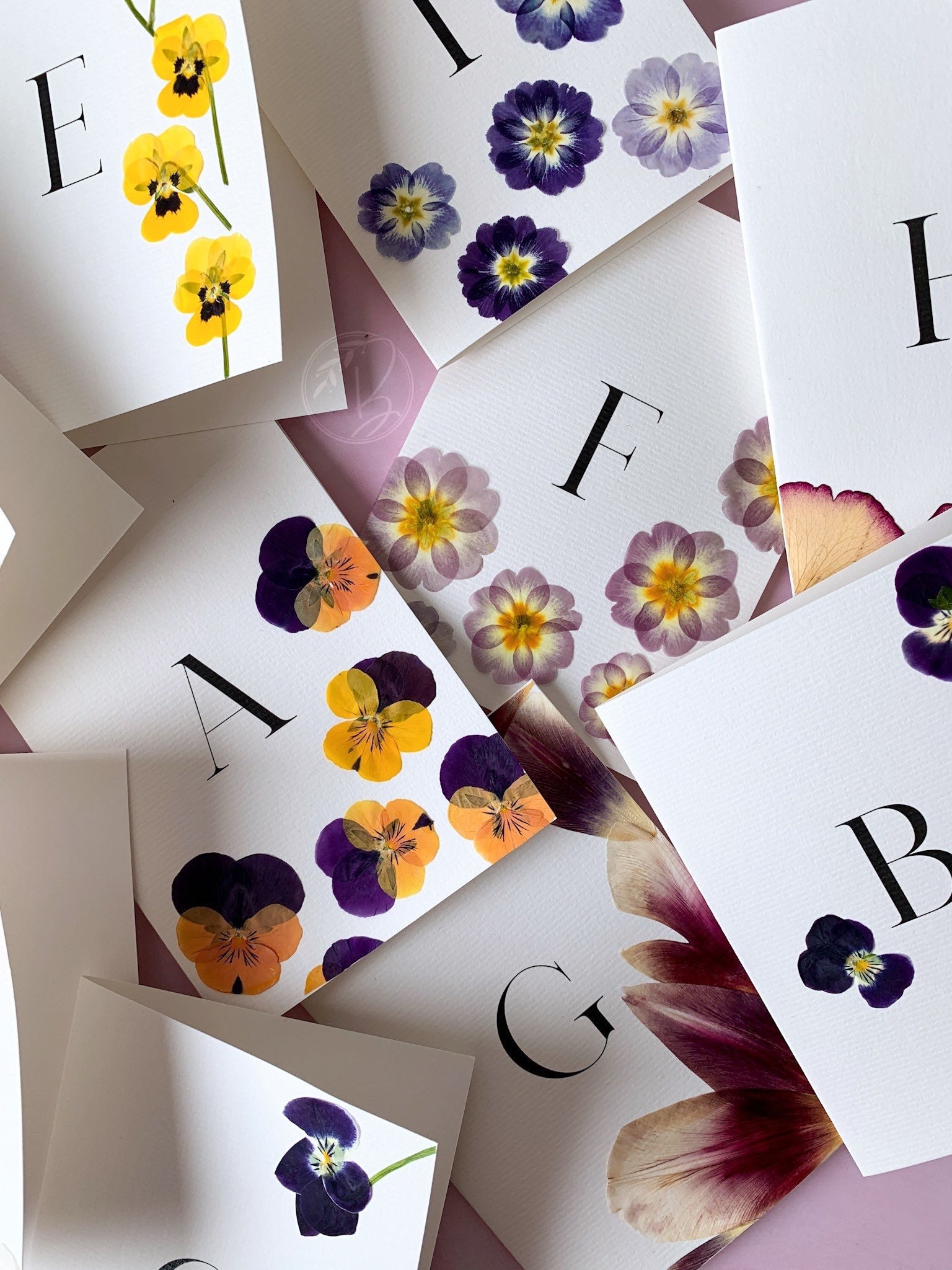 Botanical Card - Pressed Flowers - Real Flowers, Dried - Handmade ...