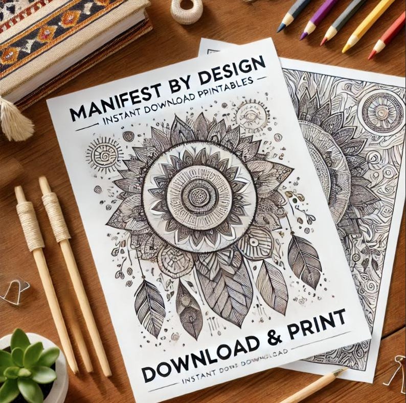 Boho Coloring Book Printable | 20 Aesthetic Coloring Pages for Adults ...