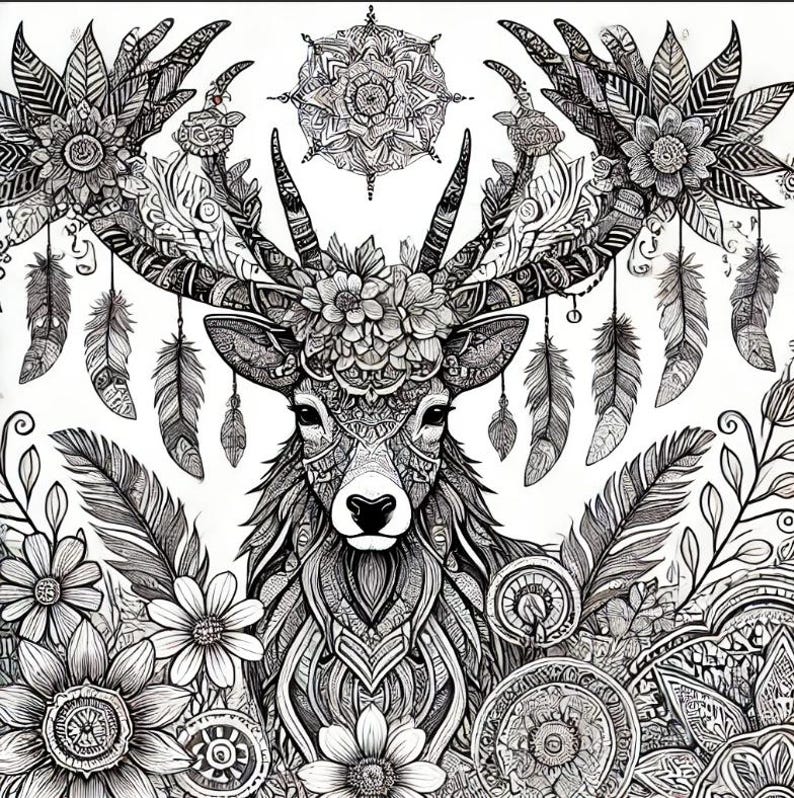 Boho Coloring Book Printable | 20 Aesthetic Coloring Pages for Adults ...
