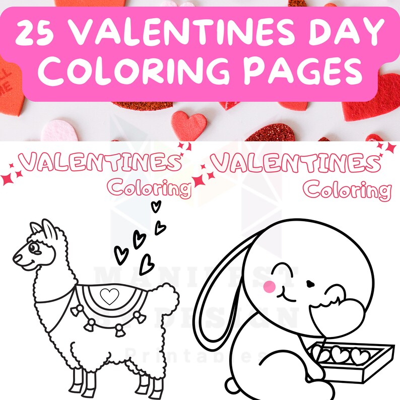 Valentines Day Coloring Pages W/ Cover + BONUS Maze | 25 Coloring Pages ...