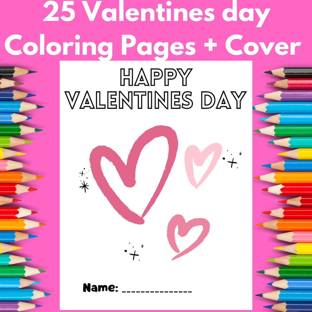 Valentines Day Coloring Pages W/ Cover + BONUS Maze | 25 Coloring Pages ...