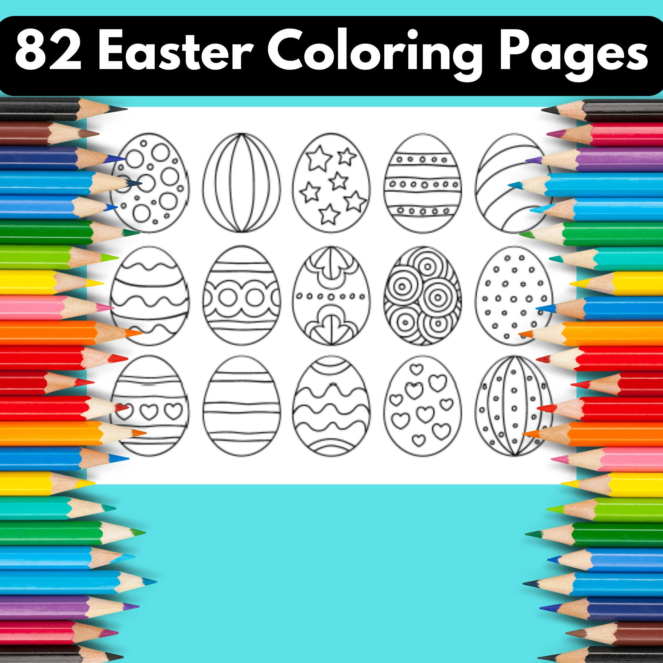 EASTER Coloring Book WITH 2 Covers | 82 Coloring Pages | Classroom ...