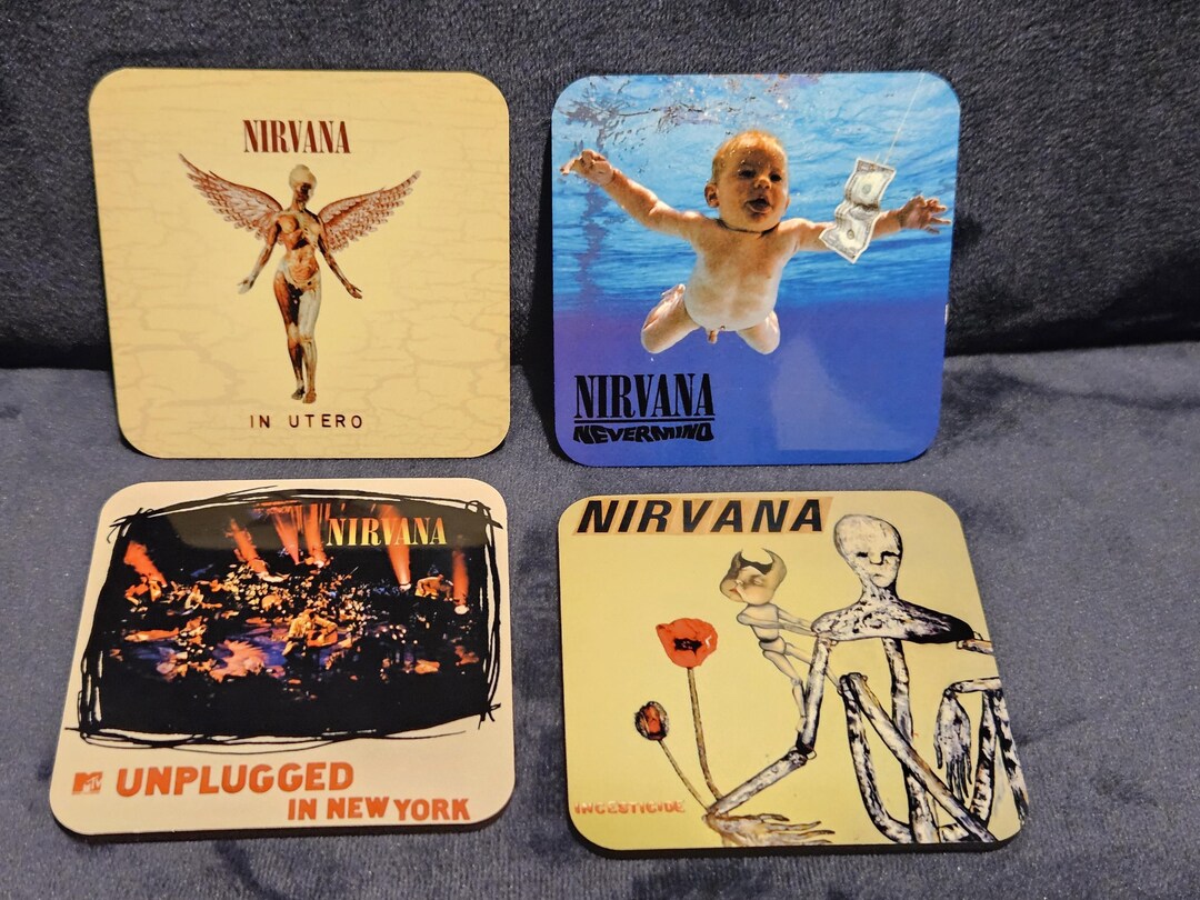Nirvana Set of Four Homemade Album Cover Coasters 9cm X 9cm Glossy ...