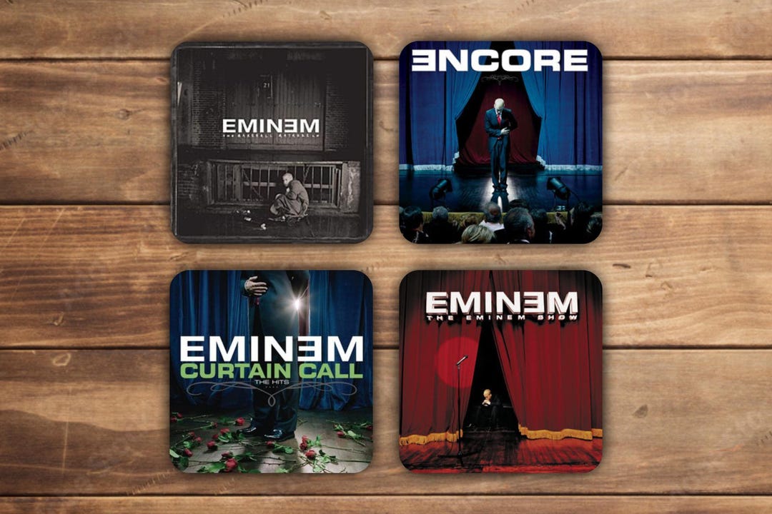Eminem Album Cover Coasters, Set of Four Homemade Eminem 9cm X 9cm ...