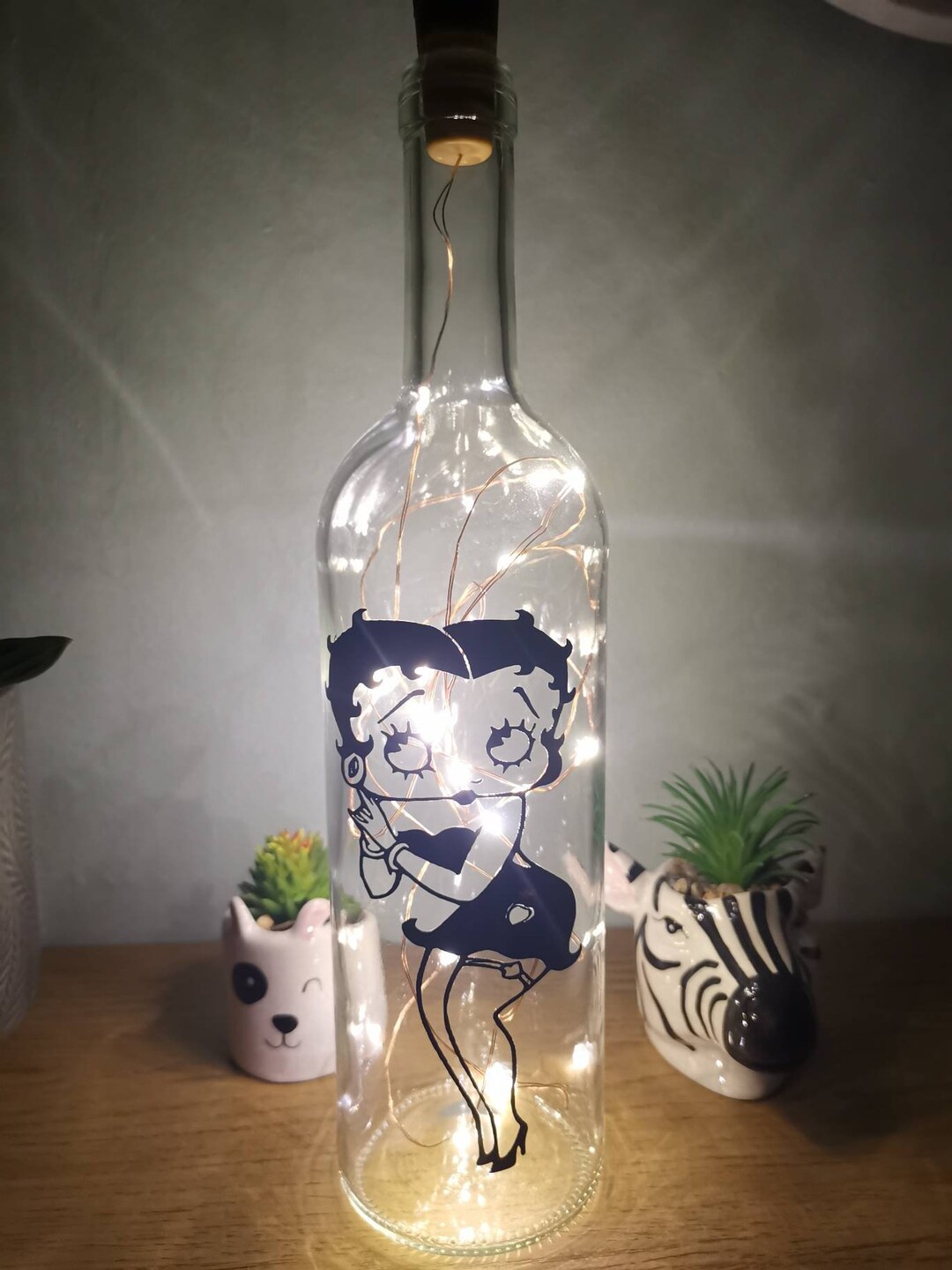 Betty Boop LED Light up Bottle Lamp, Decorative Night Light, Home Decor ...