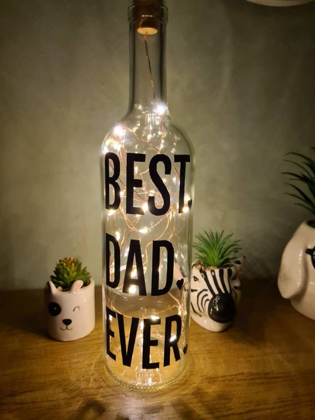 Best Dad Ever Decorative LED Light up Bottle, Dad Birthday, Dad ...