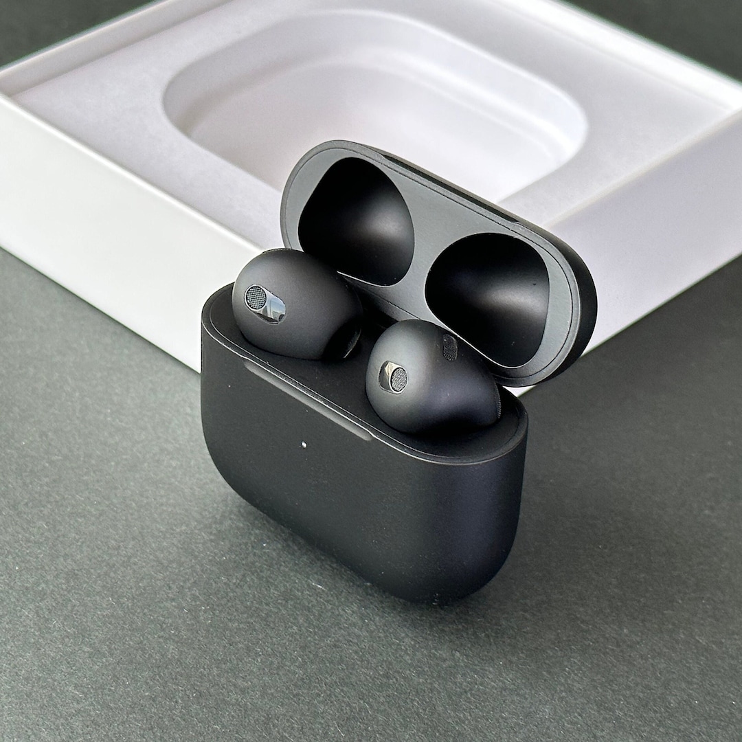Black Airpods 3 Painted Apple Wireless Headphones Unique Case - Etsy