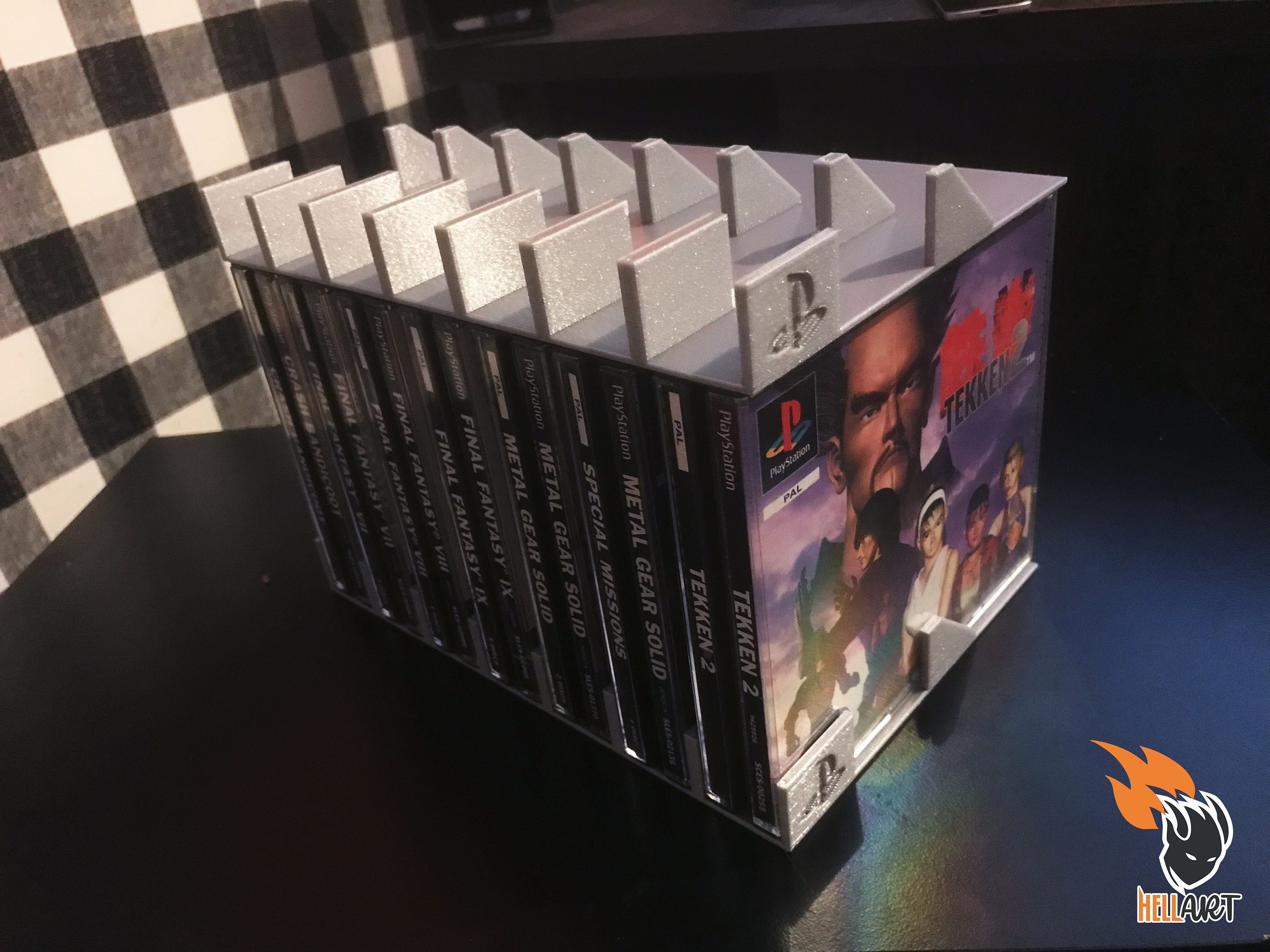 Silver Sony PSX Double Disc Stacker Game Stand for 7 Games (3d Printed ...