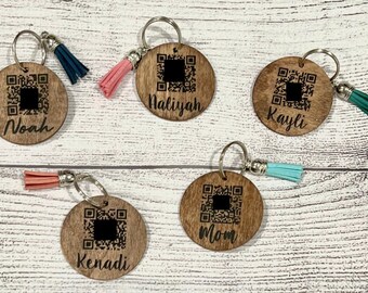 Wood Qr Code Keychain - Etsy