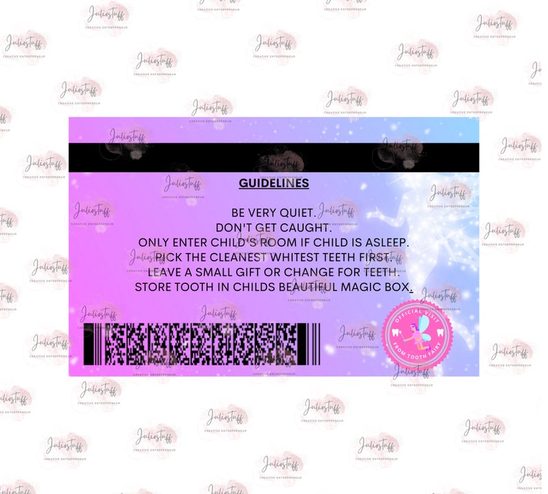 Fairy Tooth Id Card PNG - Etsy