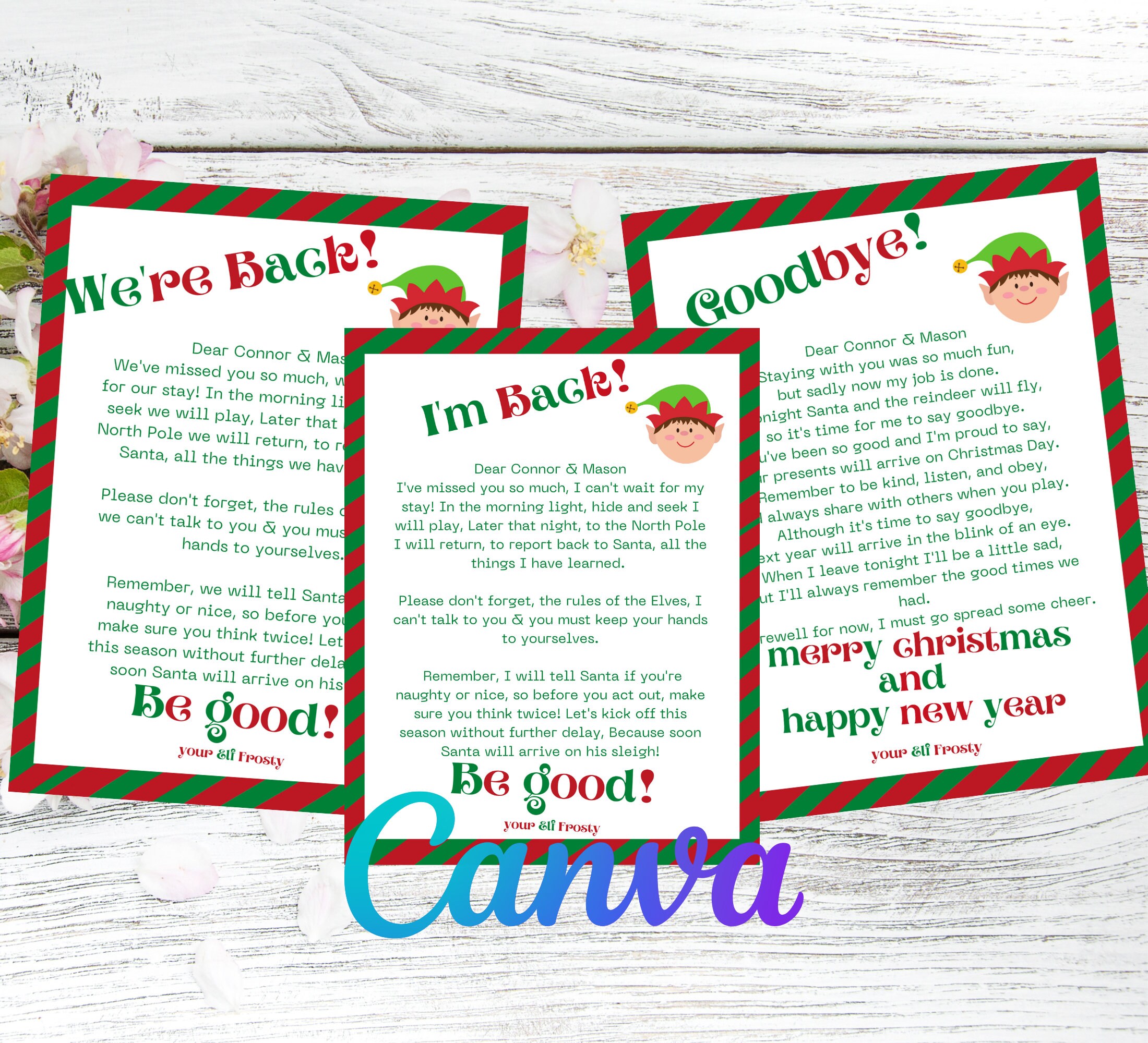 EDITABLE Elf Arrival Letter Elf Return Im Back, Were Back, Goodbye From ...