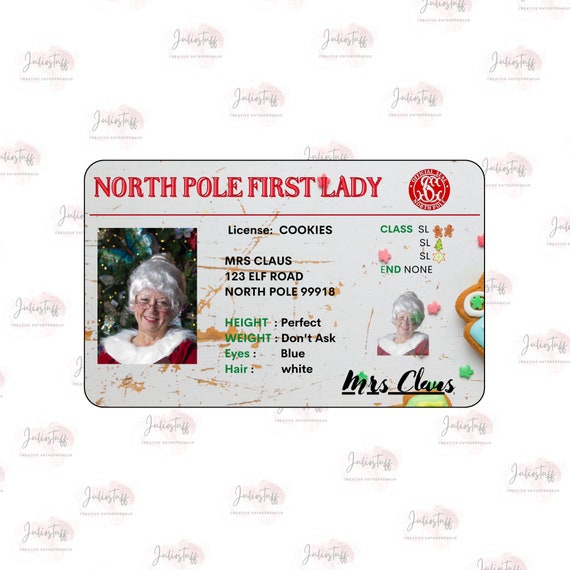 Mrs Claus ID Card - Etsy