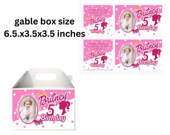Barbie Extra Gable Box, Barbie Gable Box, Barbie Party Favor ...