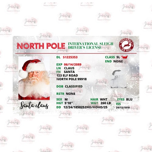 Santa Claus GOLD License PNG Sublimation Designs Instant - Etsy