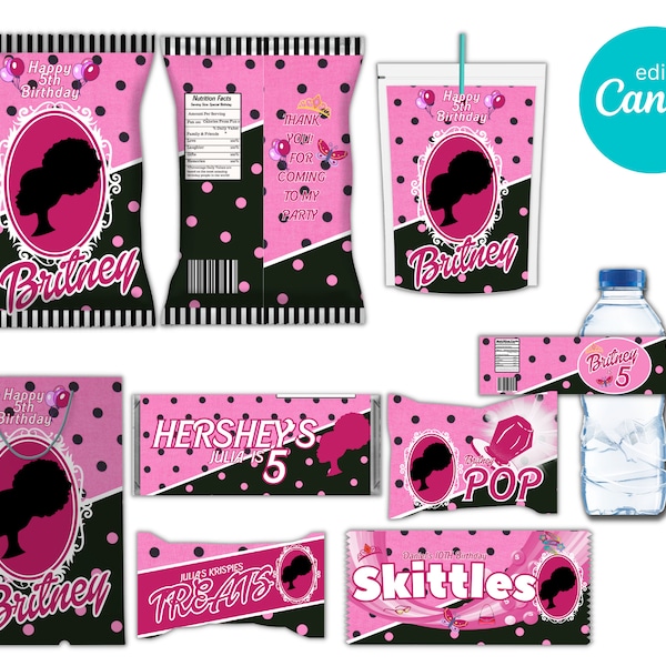 Barbie Printable Party Bag Design - Etsy