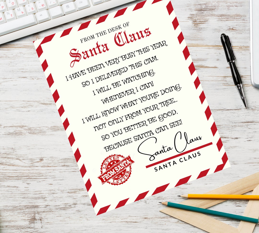 Santa Cam Letter From Santa (PNG, PDF) - Etsy