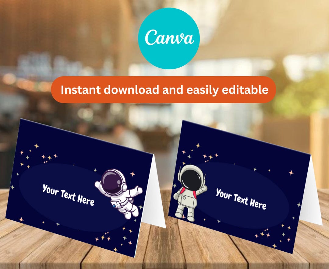 Outer Space Food Label Sign | Canva Astronaut Cute Party Decor, Easily ...