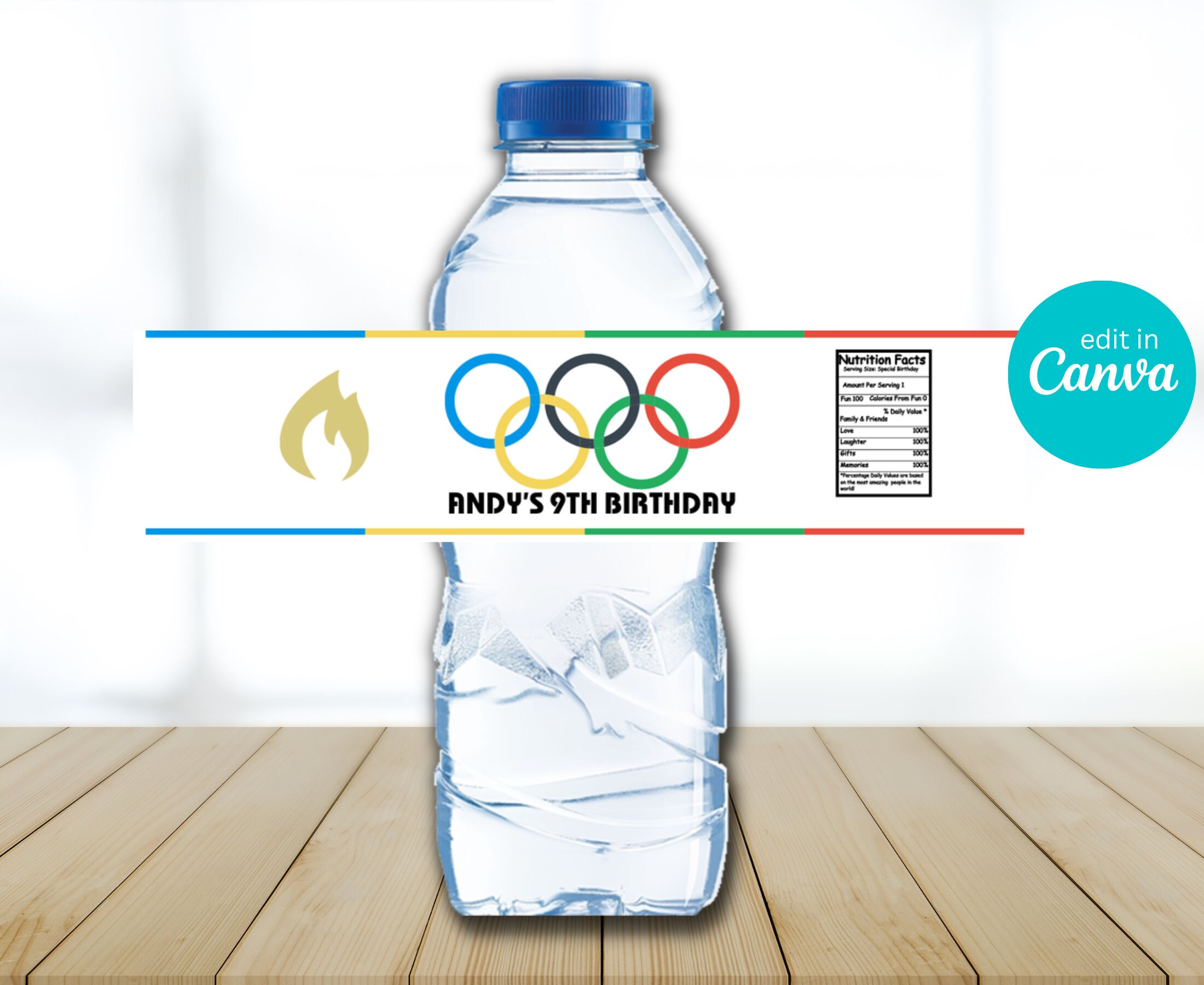 Water Bottle Olympics Party Labels Invitation, Party Pack , Water ...