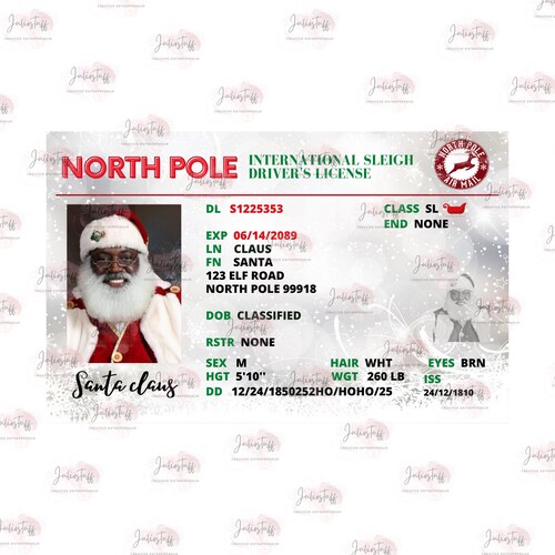Canadian Santa Claus License PNG BLUE TREES Sublimation - Etsy