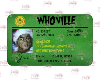 Grinch Id Card Svg - Etsy UK