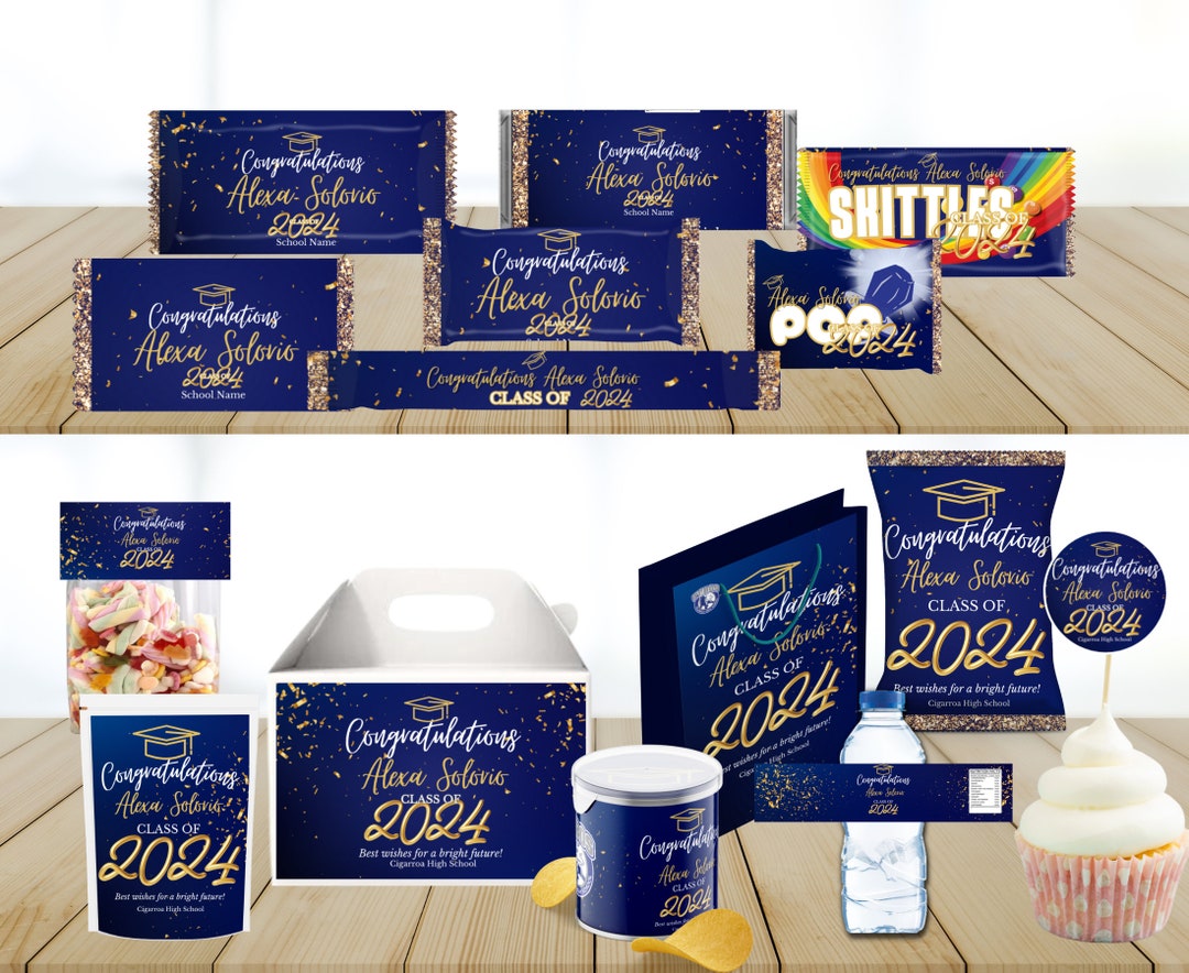 Editable Graduation Party Favor Bundle Canva Template Bundle,class of ...