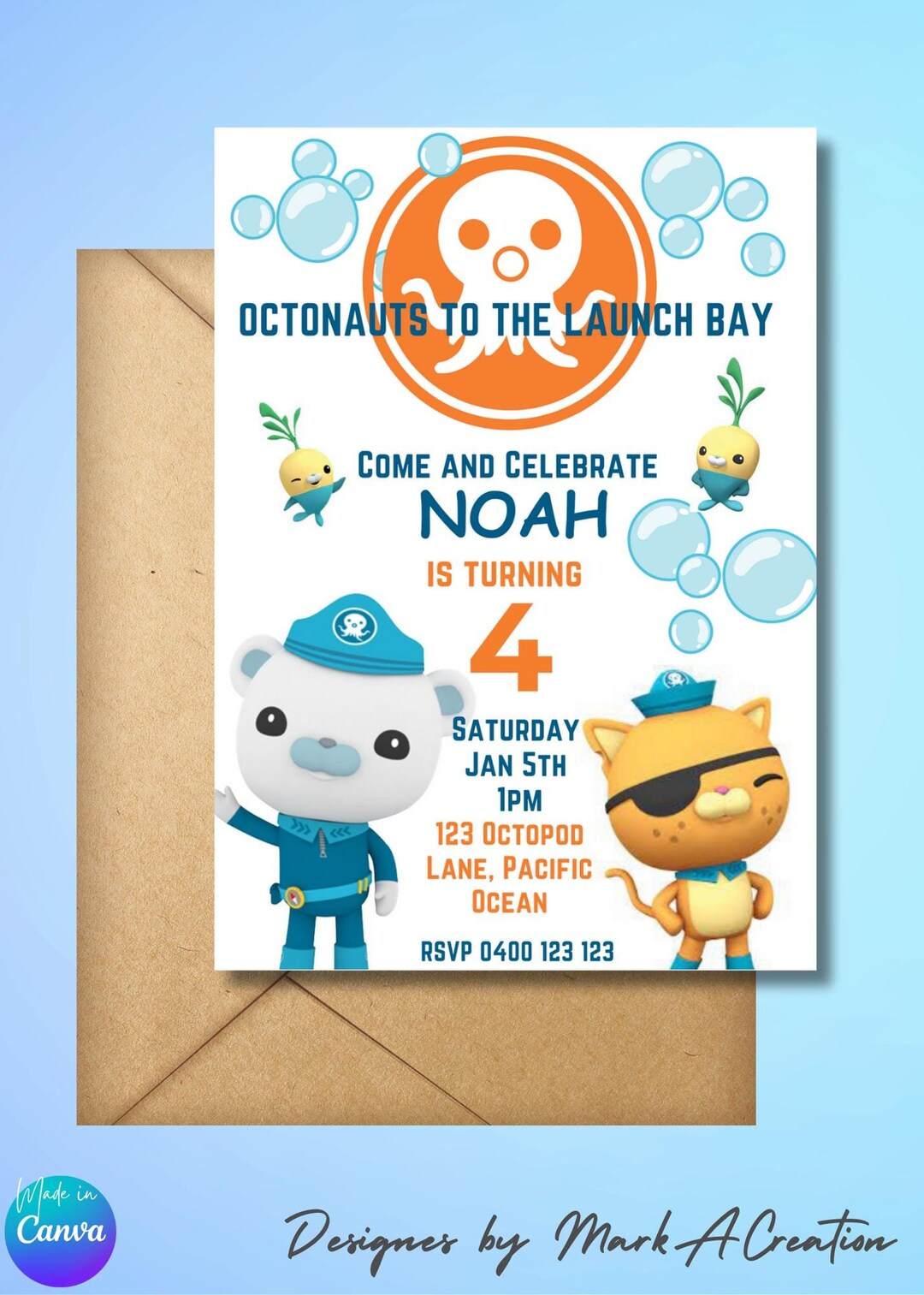 Octonauts Birthday Invite - Etsy