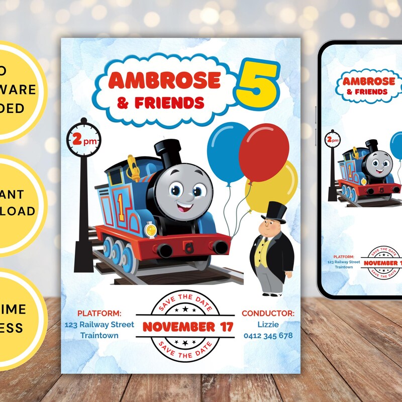 Thomas Invitation - Etsy