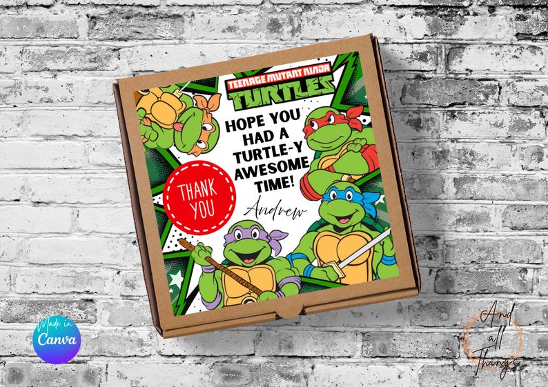 Ninja Turtles Themed Pizza Box Labels for Parties - Etsy