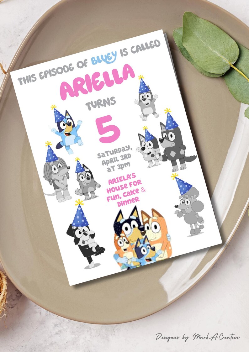 Editable Bluey Birthday Invite Digital Template - Etsy UK