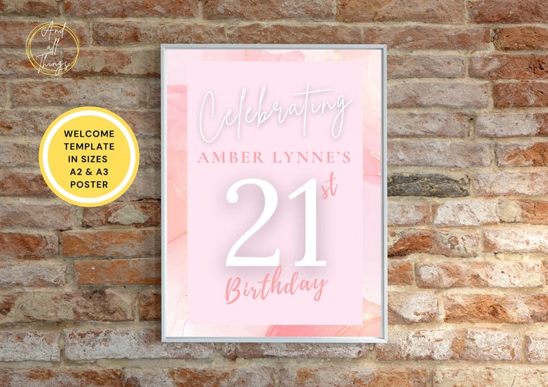 21st Birthday Invitation Template | DIY Instant Download | Printable ...