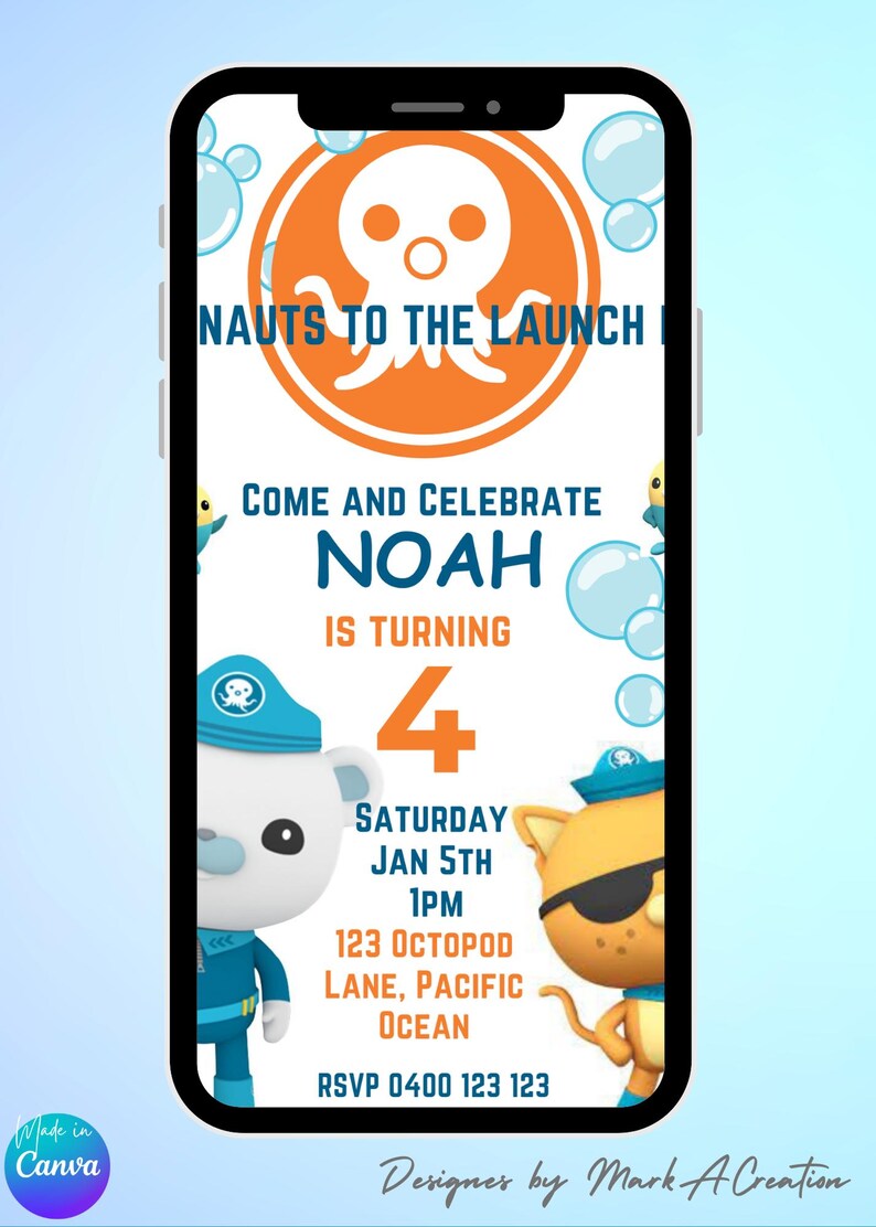 Octonauts Birthday Invite - Etsy