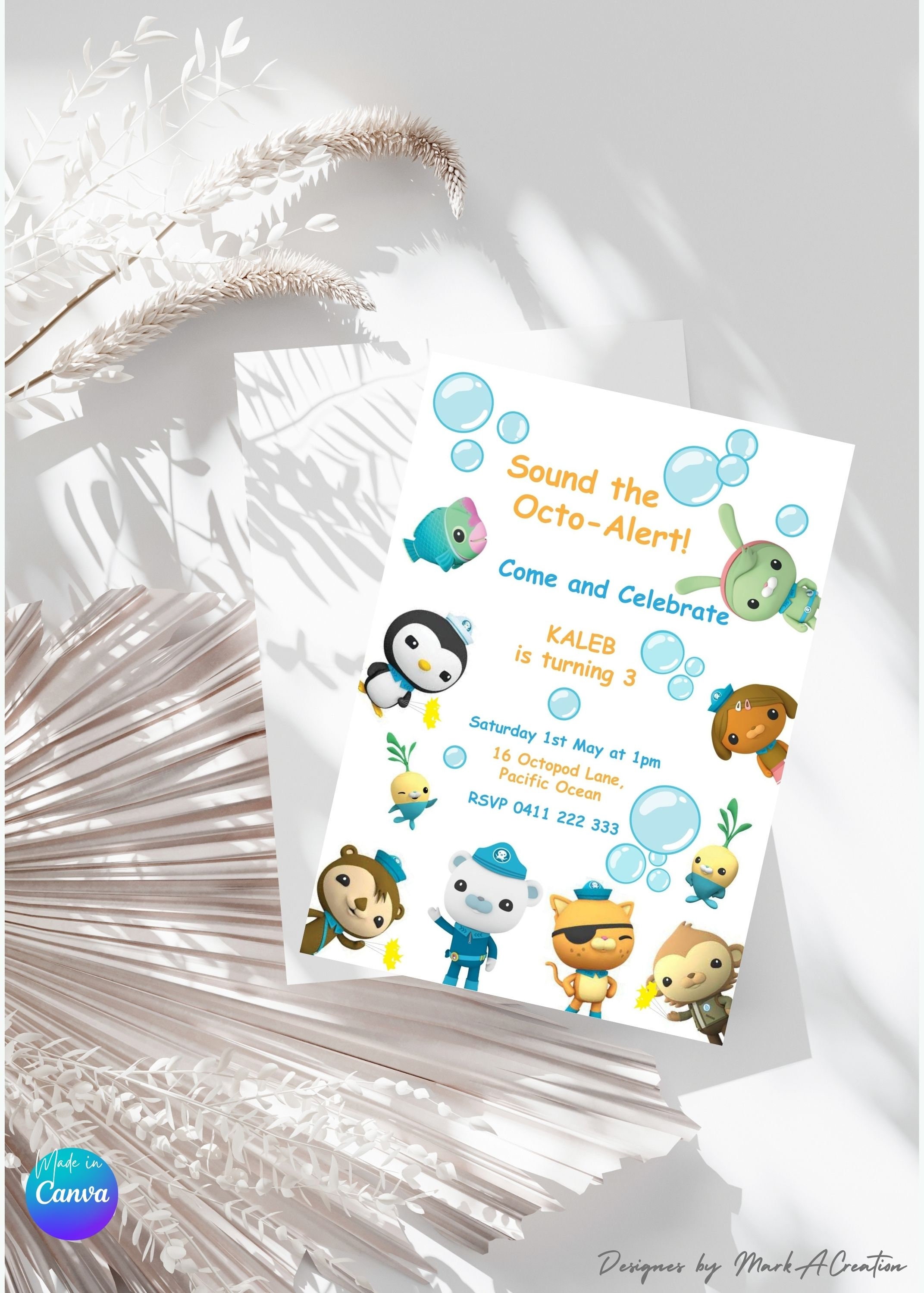 Octonauts Birthday Invitation for Boys and Girls. Customise Octonauts ...