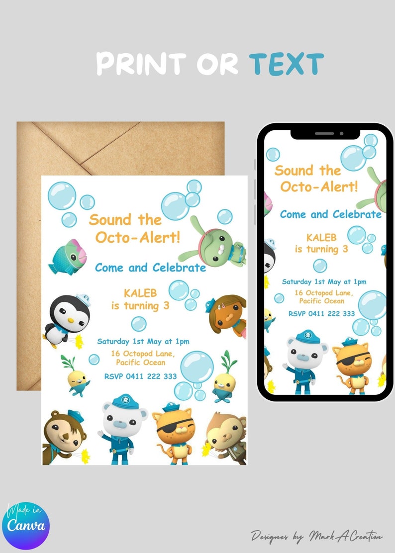 Octonauts Birthday Invitation DIY - Etsy